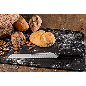 ARCOS Bread Knife 8 Inch Stainless Steel. Kitchen Serrated Knife with Ergonomic Polyoxymethylene Handle and 240mm Blade. Series Universal. Color Black