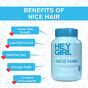 Hair Vitamins To Help Thinning and Fallout - Hair Supplement To Grow Hair Faster, Stronger & Have Healthy Skin & Nails - Scientifically Made With Biotin, Keratin, Folic Acid, Vitamin B, C, 60 Capsules