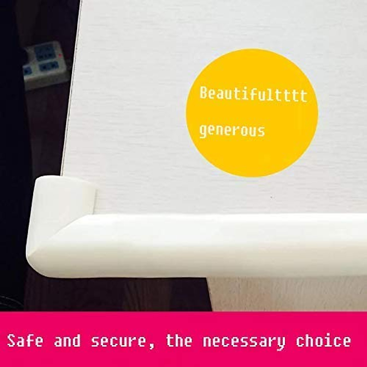 L Shape Extra Thick Furniture Table Edge Protectors Foam Baby Safety Bumper Guard 6.5 Ft. Furniture Edge Bumper Guard. Baby Proofing Edge (Ivory white)