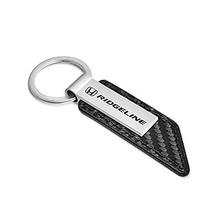 iPick Image Compatible with Honda Ridgeline Carbon Fiber Texture Black PU Leather Strap Key Chain
