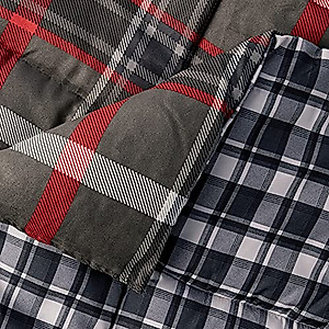 Eddie Bauer - Twin Comforter Set, Reversible Plaid Bedding with Matching Sham, Home Decor for Colder Months (Willow Dark Grey, Twin)