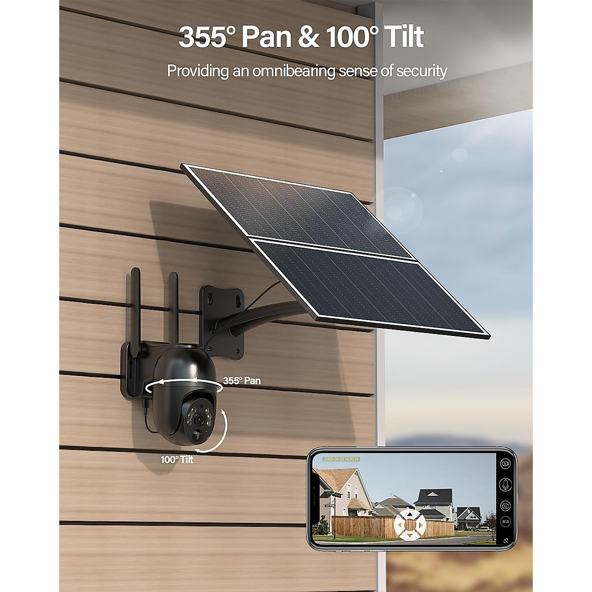 Oculview 4G LTE Cellular Security Camera, No Wi-Fi Needed Security Solar Cameras Wireless Outdoor with SIM Card, 2K HD Video, 360 View, Color Night Vision, PIR Motion