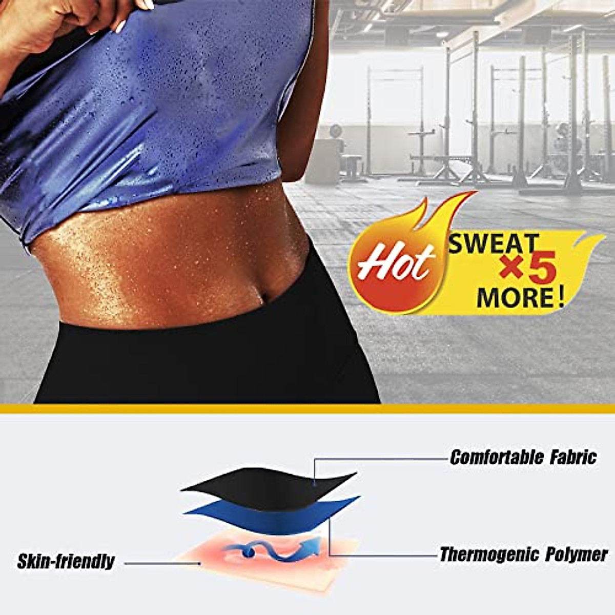 baxobaso Sweat Waist Trimmer Trainer Belt Wrap Belly Sweat Band Sauna Slimming Belt for Women Lower Belly Fat Plus Size Deep Blue
