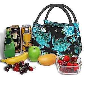 ASYG Sea Turtles Lunch Box Beach Bag Picnic Bags Tote Insulated Portable Lunch Bag Container Beach Meal Bag