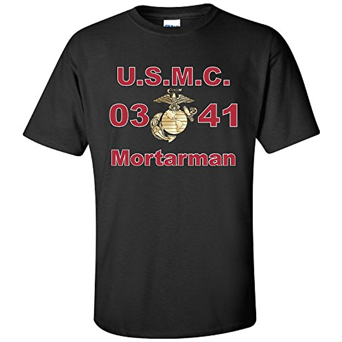 United States Marine Corps MOS 0341 Mortarman T-Shirt Black