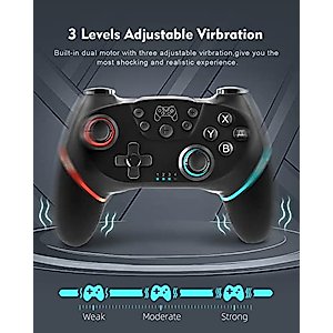 Switch Controller，Pro Controller for Switch/Switch Lite/Switch OLED,NENOTOH Switch Remote Controller Gamepad Joystick, Adjustable Turbo and Dual Vibration，Ergonomic Non-Slip