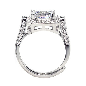 Weiss Radiant Cut CZ Engagement Ring and Cocktail Ring - ADJUSTABLE sizes 6 thru 11