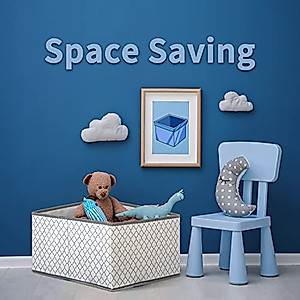 ShanSon Fabric Storage Bins 1 Pack One Click Installation Storage Cubes with Lids Foldable Storage Baskets with Cover for Home Bedroom Kids Room Closet Office Nursery and Toys Organization Grey