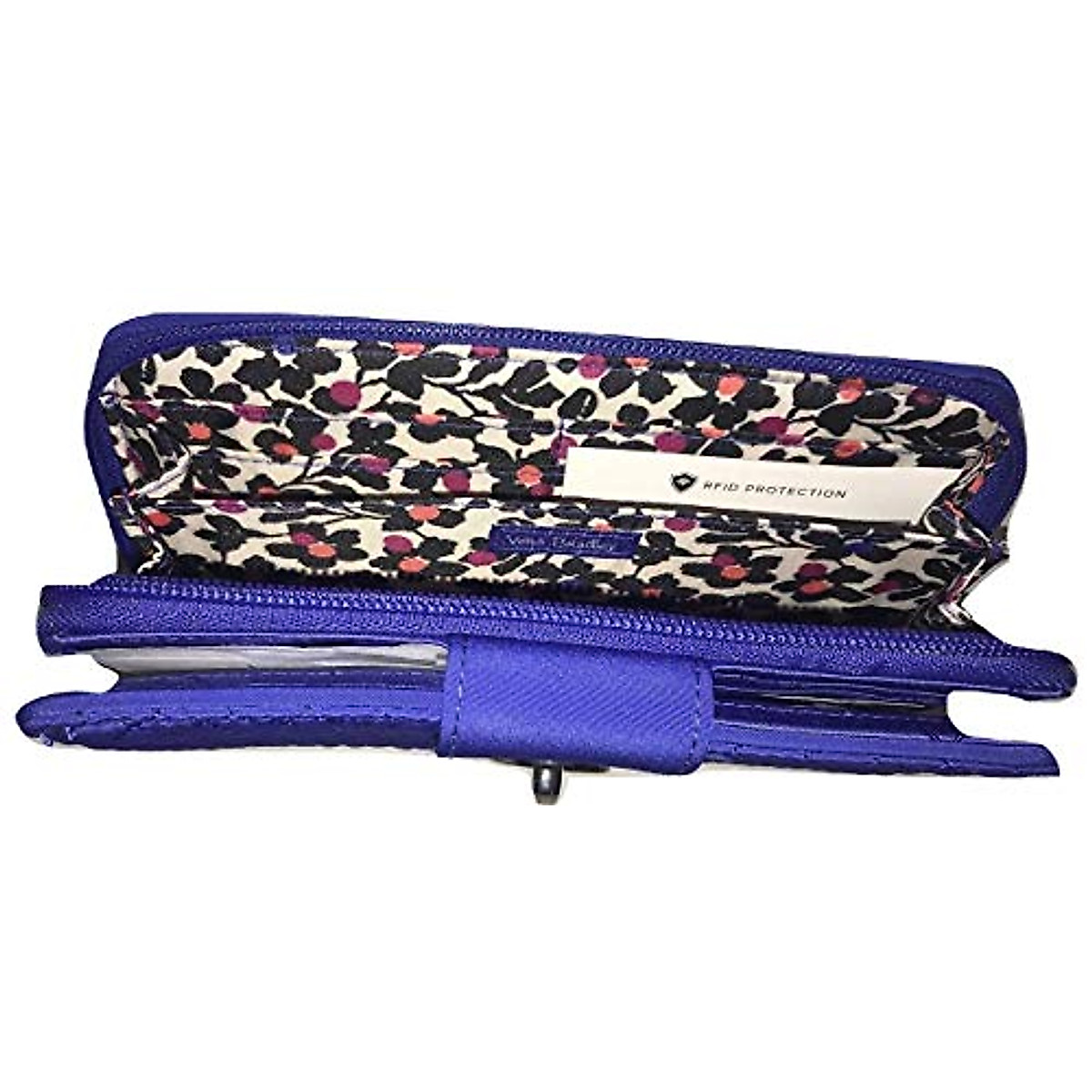 Vera Bradley Iconic RFID Turnlock Wallet in Gage Blue Microfiber