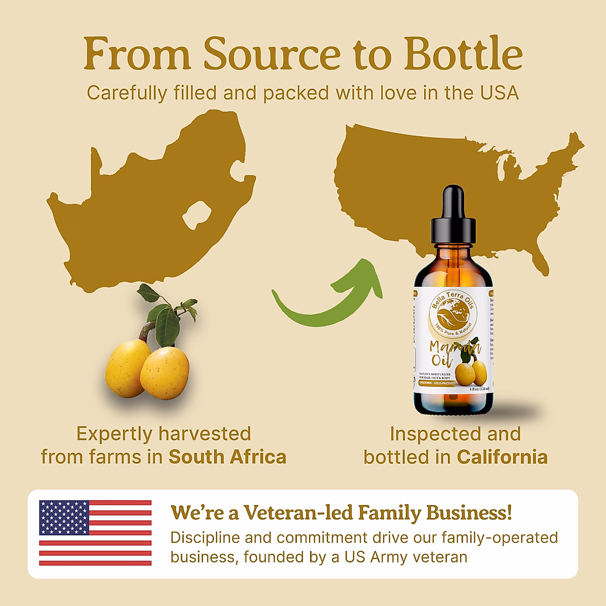 Bella Terra Oils - Marula Face Oil 4oz - The Touch of Nature's Purest, Packed with Vitamin B & Vitamin A, A Glow-Boosting Sensation