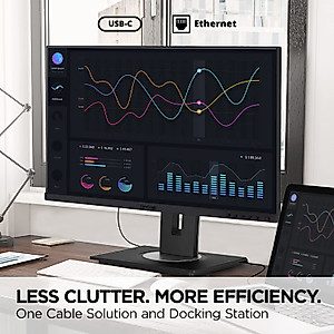 ViewSonic VG2456 24 Inch 1080p Monitor with USB C 3.2, Docking Built-In Gigabit Ethernet and 40 Degree Tilt Ergonomics for Home and Office