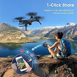 ATTOP Drone with Camera for Adults/Kids/Beginners - W10 1080P 120° FPV Live Video Drone, Beginner Friendly with 1 Key Fly/Land/Return, 360° Flip, APP/Remote/Voice/Gesture/Gravity Control, Camera Drone for Kids 8-12, No FAA License Required,, Gift Ideas, C