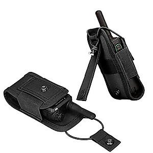 abcGoodefg Molle Radio Holder Walkie Talkie Pouch Case for Duty Belt Radio Holster Tactical Hunting Intercom Bag (Black-2 Pack)
