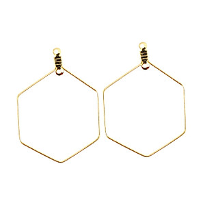 VILLCASE 150 pcs Earrings Hanger Earrings Geometric Earring Charms Geometric Frame Pendants Earring Pendant Dangle Charms Earrings Wire Hoops Bag Backless Stainless Steel Connector