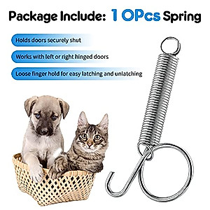 CheeFun Spring Latch Hook for Cages: Multifunctional Metal Spring Latch for Fixing Pet Cage Door (10 Pcs)