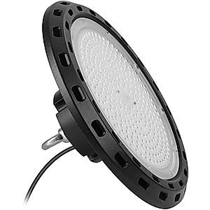 Q QINGCHEN Warm White 3000K 2700K LED High Bay Light 200W,ETL Certified Full Spectrum UFO High Bay LED Shop Light for Factory Work Shop Plant Growth