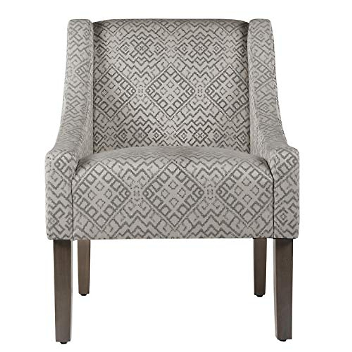 HomePop Modern Swoop Arm Accent Chair, Gray Geometric