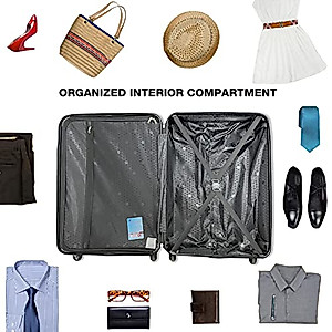 Troyesko Hard Shell Luggage Sets Clearance Travel Suitcases with Wheels Lightweight Durable ABS Unisex Adults Carry on Luggage Maletas De Viaje with TSA Lock 3-Piece 20/24/28 Black Local Warehouse