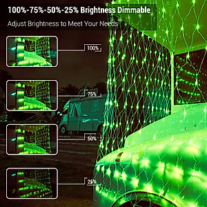 BrizLabs Green Net Lights Outdoor, 11.8ftx 4.9ft 360 LED Christmas Mesh Lights with Remote, 8 Modes Bush Net Sting Lights, Connectable Plugin Halloween Net Lights for Xmas St Patrick’s Day Tree Garden