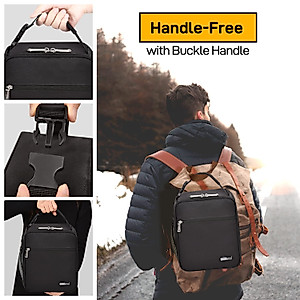 Buringer HOMESPON Reusable Lunch Bag Insulated Lunch Box Bento Cooler Tote with Front Pocket For Office/Outdoor (Black)