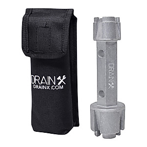DrainX Tub Drain Remover Wrench | Use to Install and Remove Most Bath and Shower Drains | Heavy Duty Scratch Resistant