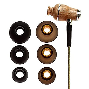 Symphonized NRG 2.0 Wood Earbuds Wired, in Ear Headphones with Microphone for Computer & Laptop, Noise Isolating Earphones for Cell Phone, Ear Buds with Booming Bass (Gold)