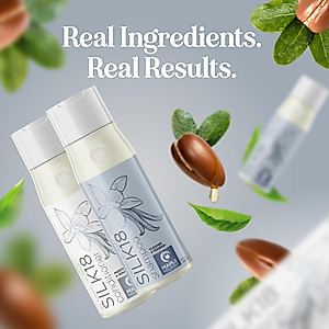 Silk18 Sulfate Free Shampoo and Conditioner Set - Hydrating Moisturizer with Shea Butter, Jojoba and Argan Oil for Frizzy, Damaged Curly Hair and Dry Scalp