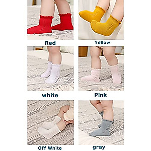 MOMSMENU Baby Socks Unisex Cotton Soft for Infant Toddlers Kids Boys Girls 0-12month 6 Pair