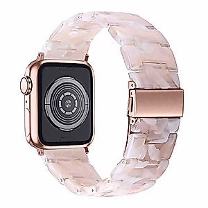 OCEBEEC Resin Bands Compatible with Apple Watch 38mm 40mm 41mm 42mm 44mm 45mm, Light Resin Strap Bracelet Replacement for iWatch SE Series 7/6/5/4/3/2/1 Women Men (Pink Flower, 38mm/40mm/41mm)