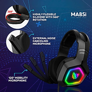 Gamer Headset K10 | Sonido Surround | Blocks External Noise | Includes microfone | Compatible with PS5, PS4, Xbox One, Nintendo Switch, PC, I pad, Celulares