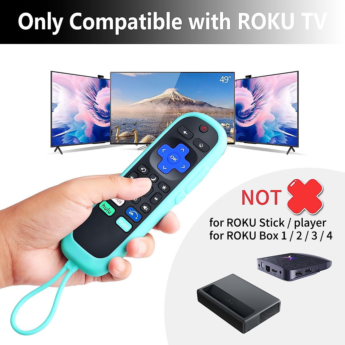 EFGWXYZ 2 Pack Replacement Remote Control Compatible with Roku TV (R-heng-NDHV)