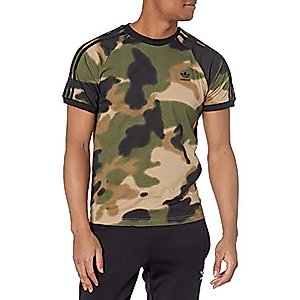 adidas Originals,mens,Camo All Over Print Cali Tee,Wild Pine/Multicolor/Black,Small