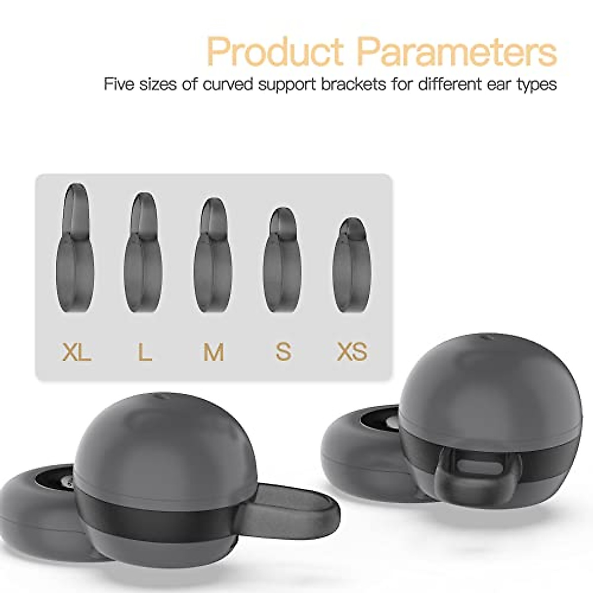 Ear Hooks Compatible with Sony LinkBuds Ring Supporters,Silicone earpod Covers Accessories in Various Sizes (Grey)