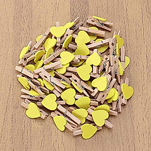 SOIMISS Photo Clips 50pcs Wooden Clothespins Mini Heart Decorative Clothespins Craft Peg Pins Clips Wall Decoration for Photo Display Hanging Decor Mini Photo Clips