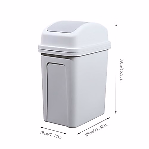Trash Can with Lid ,5.5 Gallons, Solid Color Plastic Garbage Can with Lid, Waste Basket,trash Bin,garbage Bin ,slim Trash Can for Kitchen, Office, Bedroom, Outdoor, Bathroom, Dorm, Living Room