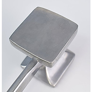 Jim Beam Stainless Steel Heavy Duty Construction Meat Tenderizer with Soft Grip Handle, Medium, Silver