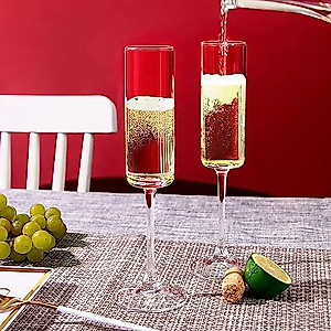 Champagne Flutes Set of 12, 6oz Classic Champagne Glasses, Sparkling Wine Glass, Stemmed Champagne Flutes for Party, Wedding and Home - Clear