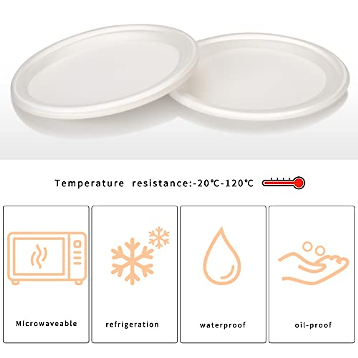 FYY 9 Inch Paper Plates, [50 Count] Disposable Sugarcane Paper Plates, Eco-Friendly Unbleached Heavy Duty Compostable 100% Biodegradable Paper Plates