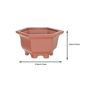 YARNOW Terra Cotta Pots 4pcs Planting Plant Office Pottery Desk Terracotta Flower Small Drainage Favor Ceramic Plants Bonsai Pots Wedding Flowerpot Clay Indoor Planters Hexagon Chinese Orchid Pots