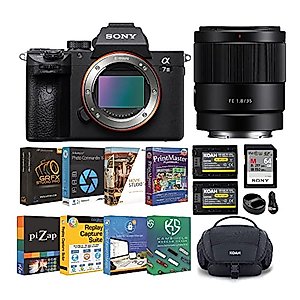 Sony Alpha a7 III Full Frame Mirrorless Digital Camera with 35mm f/1.8 Large Aperture Lens and Accessory Bundle (6 Items)