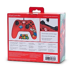 PowerA Wired Controller for Nintendo Switch - Mario, Gamepad, Game controller, Wired controller, Officially licensed