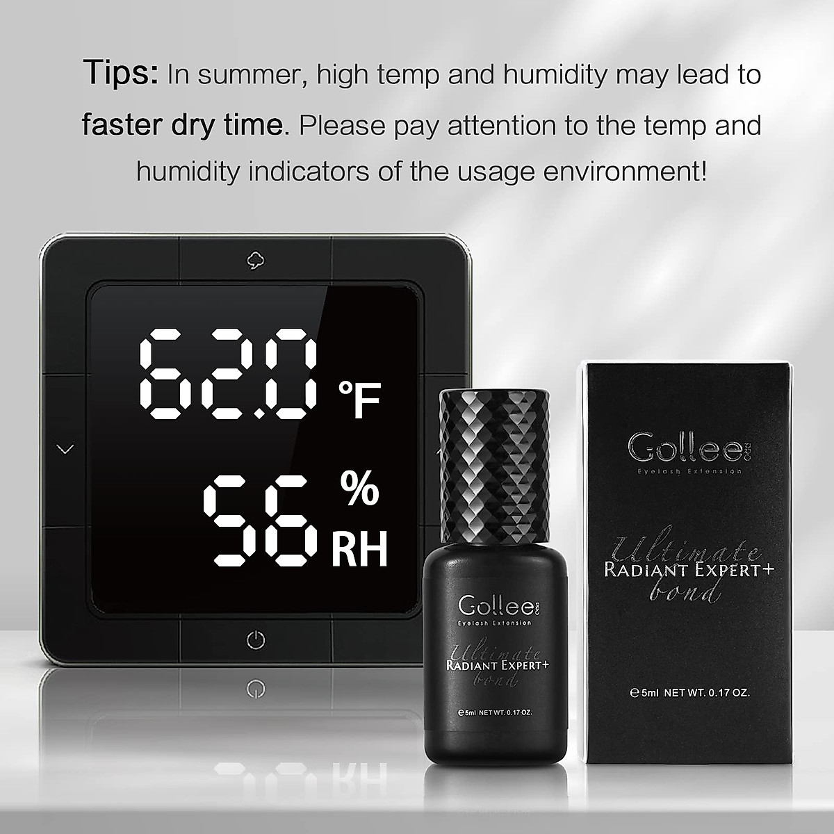 Eyelash Extension Glue 0.5 Sec Fast Drying/Retention -8 Week /(0.17fl.oz / 5ml) Eyelash Glue Waterproof Lash Extension Glue Semi-Permanent Extensions Black Adhesive Supplies for Professional USE ONLY