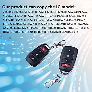 5 Pcs Cloning Remote Control Keychain, Universal 433 MHZ Replacement Garage Door Electric Gate, Duplicates Original Remote Controls for Vehicle Central Locking Systems, Electronic Garage Doors