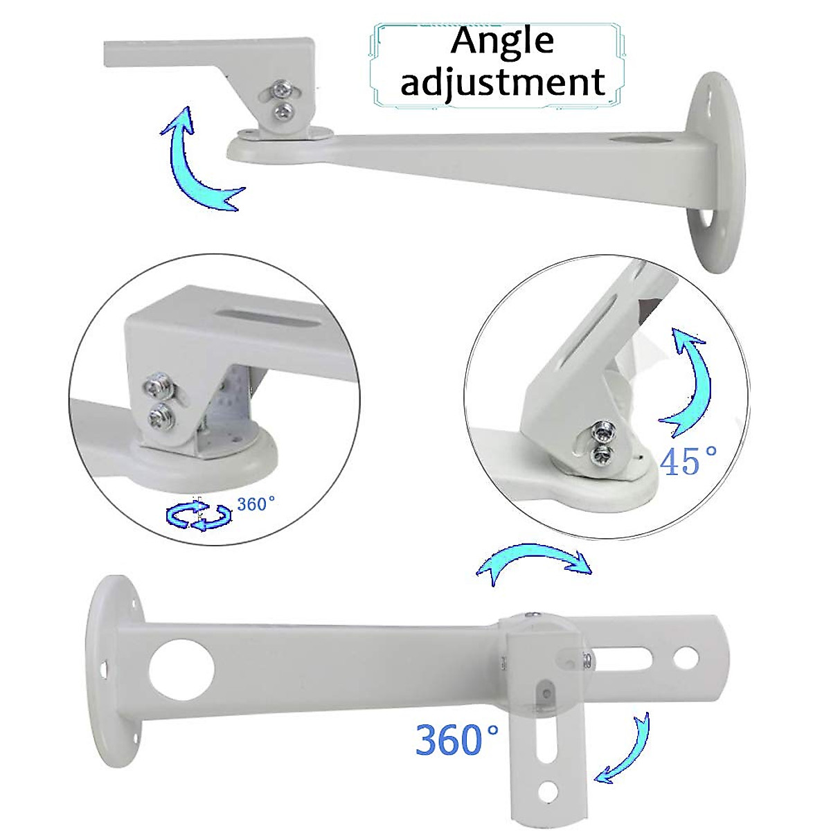 2-Be-Best Mini Projector Wall Mount, Angle Adjustable Projector Mount for Wall, Projector Hanger with Load 11 lbs Length 7.9" 1/4" Mounting Screw,Projector Mount, White