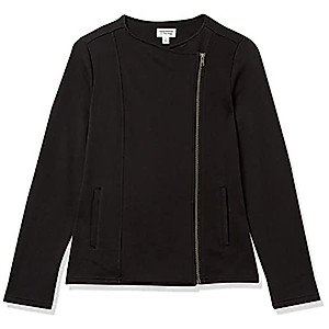 The Drop Women's @caralynmirand Long Sleeve Knit Moto Jacket, Black, M