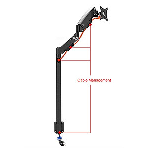 Premium Gas Spring Single Monitor Floor Stand - Adjustable Height, Sturdy TV Mount for 13-27 LCD Monitors - Holds up to 10kgs - Perfect PC Stand for Floor or Sofa Side