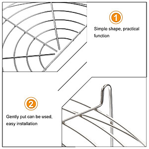 BESTonZON Oil Drain Frying Rack Half Round Cooling Rack Stainless Steel Tempura Draining Rack Wok Fry Pan Pot for Fry Pan Drainer Rack 40CM Outdoor Cookware