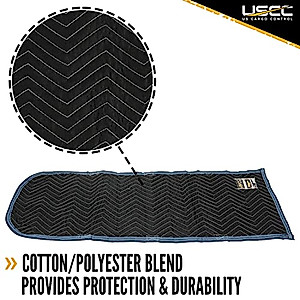 US Cargo Control Quilted Hand Truck Cover - Rounded Top Appliance Dolly Cover - Essential Moving Supplies - Black/Blue Moving Pad - Woven Cotton/Polyester - 50 x 16 Inches - 1 Pound