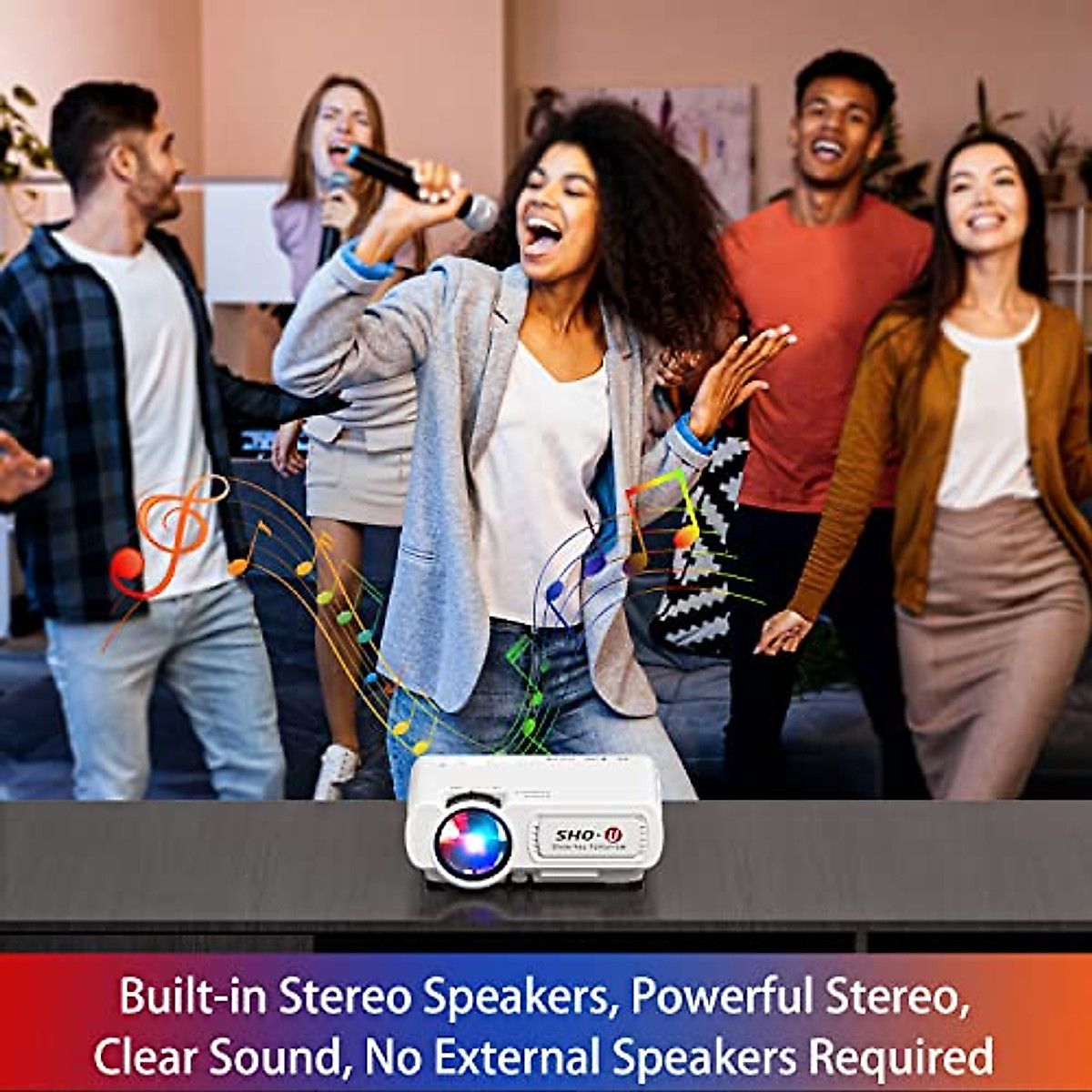 Projector Portable 5G WiFi Video-Projector [2022 Upgraded] Movie Projector Mini projectors 8000:1Contrast 9000Lumen Compatible with Full HD 1080P iPhone,Android,FireStick,AV,VGA,HDMI,USB,TF ‎T5-W800P