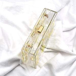 Transparent Floral Imprinted Acrylic Box Clutch